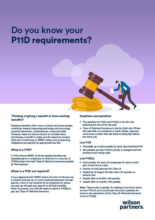 Do you know your P11D requirements? - Wilson Partners